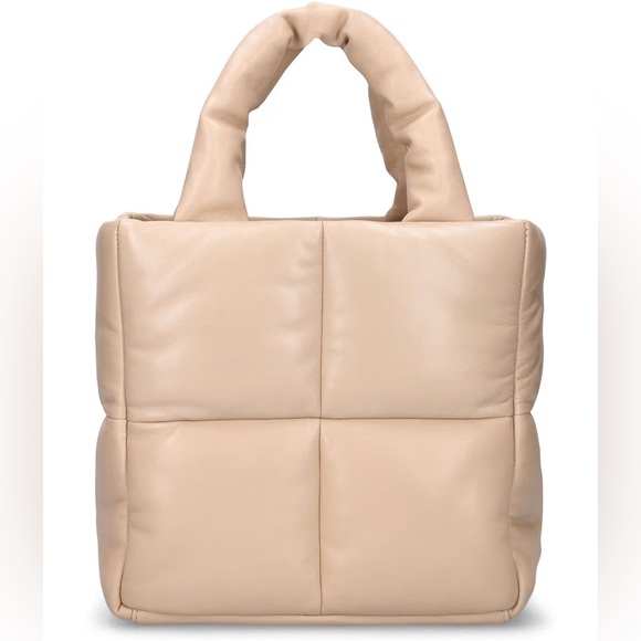 Stand Studio | Bags | Nwot Stand Studio Rosanne Beige Leather Puffy ...